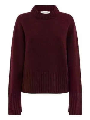 LANEUS Ribbed-trim Boxy-fit Sweater - Red