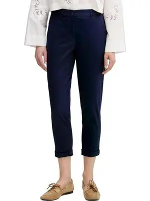 Sisley Mid-rise Cropped Trousers - Blue
