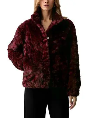 SILVIAN HEACH Faux-fur High-neck Jacket - Red