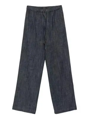 PANICALE Drawstring-waist Wide-leg Trousers - Blue