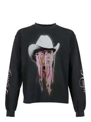 JUN/NAKAYAMA Graphic-print Washed T-shirt - Black