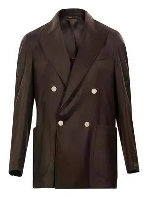 BRIGLIA 1949 Double-breasted Peak-lapel Blazer - Brown