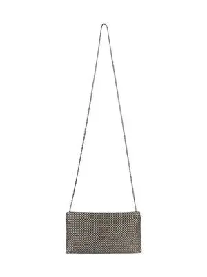 Benedetta Bruzziches La Petite Crystal-embellished Chain-strap Crossbody Bag Grey