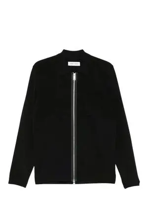 SAMSOE SAMSOE Zip-up Chest-pocket Cardigan - Black