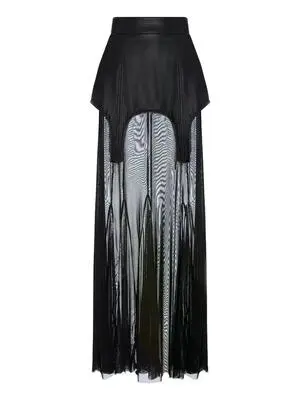 HAMZA HAMZA Siren Leather-Panelled Skirt