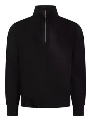 PARAJUMPERS Basic Scoe Quarter-zip Ribbed-trim Sweater - Black