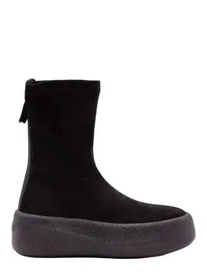 VIC MATIE Creppy Platform Ankle Boots - Black