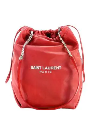 SAINT LAURENT Saint Laurent Teddy Leather Bucket Bag