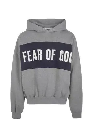 Fear Of God Cropped Relaxed Panelled Hoodie - Grey