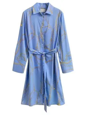 Gant Chain-print Belted Mini Dress - Blue