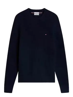 Tommy Hilfiger Waffle-knit Crew-neck Pullover - Blue