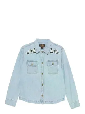 Filson Floral-embroidered Denim Shirt - Blue
