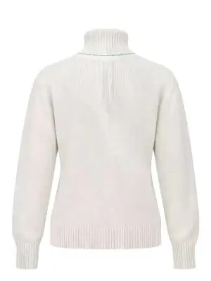 XC Roll-Neck Ribbed-Trim Sweater White