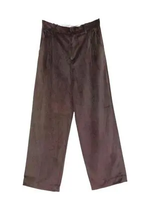 WHITE SAND Corduroy Wide-leg Trousers - Brown