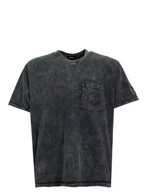 BREATH Eagle-patch V-neck T-shirt - Grey