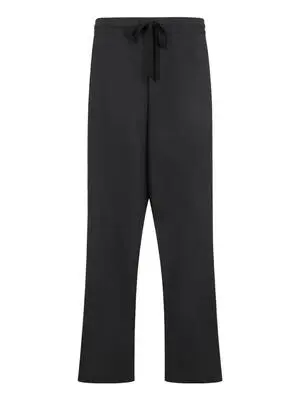 Fear Of God Silk-blend Pleat-front Drawstring Pants - Black