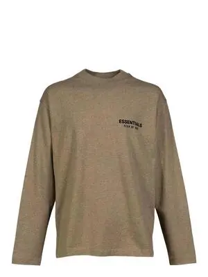 ESSENTIALS Logo-print Long-sleeve T-shirt - Neutrals