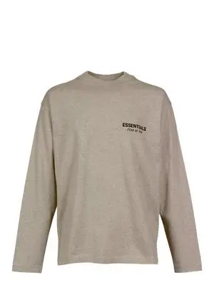 ESSENTIALS Logo-print Long-sleeve T-shirt - Neutrals