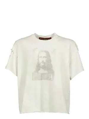 CRAZY CLOWN L.A. Graphic-print Distressed T-shirt - Neutrals