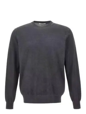 KANGRA Crew-neck Ribbed-trim Sweater - Blue