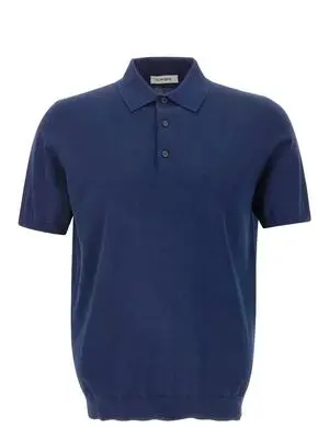 KANGRA Ribbed-trim Polo Shirt - Blue