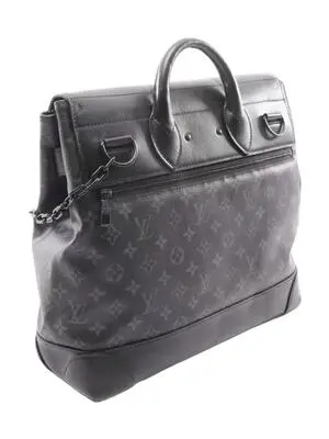 LOUIS VUITTON Louis Vuitton Monogram Eclipse Steamer Tote Bag Black