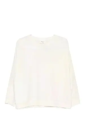 MAISON123 Long-sleeve Drop-shoulder Top - Neutrals