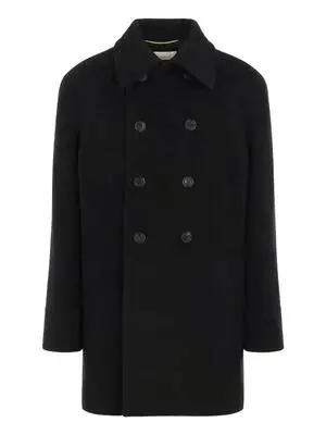 SAINT LAURENT Saint Laurent Double-Breasted Reinforced-Shoulder Coat