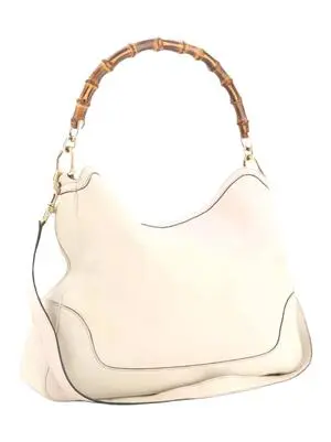 Gucci Diana Bamboo Shoulder Bag Leather Medium Hobo Bag - White