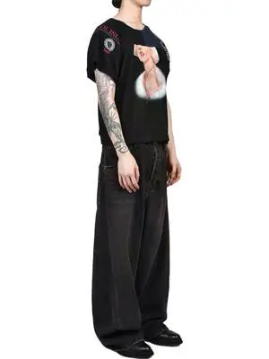 PROTOCOL INDEX Oversized-fit Washed Jeans - Black