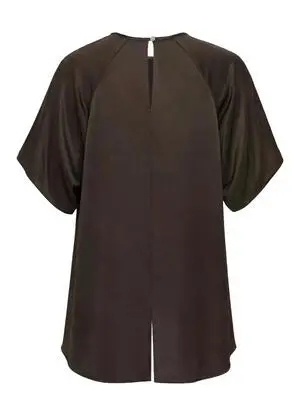 LEE MATHEWS Stella Satin-finish Raglan-sleeve Top - Brown