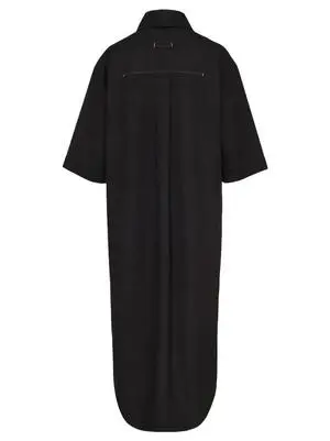 LEE MATHEWS Contrast-stitch Midi Shirt Dress - Black