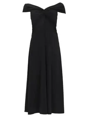 Michael Kors Off-shoulder Knotted Dress - Black