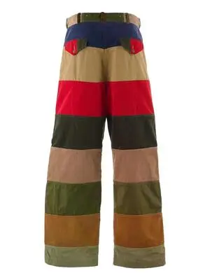 SAINT MXXXXXX Corduroy-detail Straight Trousers - Neutrals