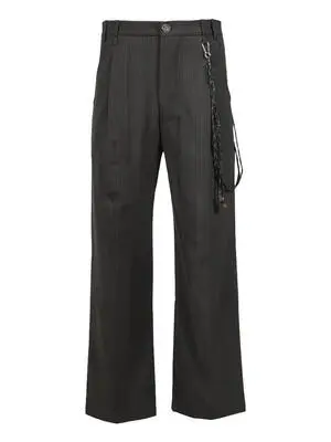 SONG FOR THE MUTE Pinstripe Pleated Trousers - Brown