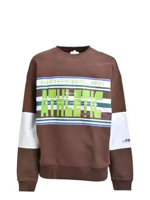 NAPA BY MARTINE ROSE Logo-print Panelled Sweatshirt - Brown