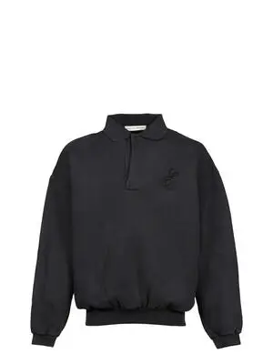 ESSENTIALS Logo-embroidered Cotton Sweatshirt - Black