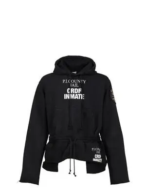 PROTOCOL INDEX Distressed Hybrid Hoodie - Black