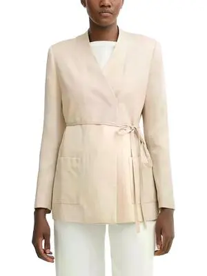 Sisley Belted Wrap Blazer - Neutrals