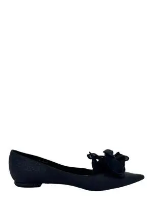 Dior Rose-embellished Pointed Ballet Flats - Black