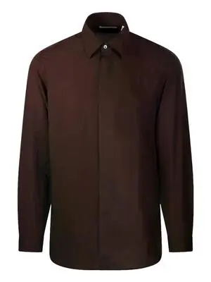 LARDINI Concealed-front Shirt - Brown