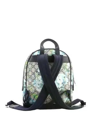 Gucci Blooms Print Gg Coated Canvas Backpack - Blue