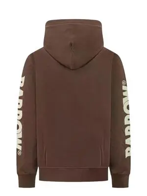 BARROW Logo-print Cotton Hoodie - Brown