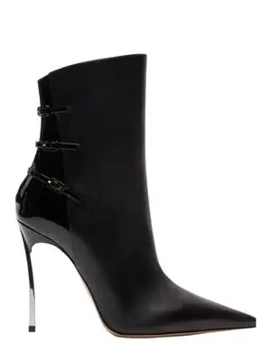 Casadei Superblade Leather Ankle Boots - Black