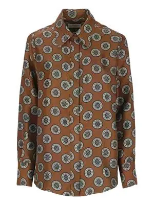 Alberto Biani Spherical-print Shirt - Brown