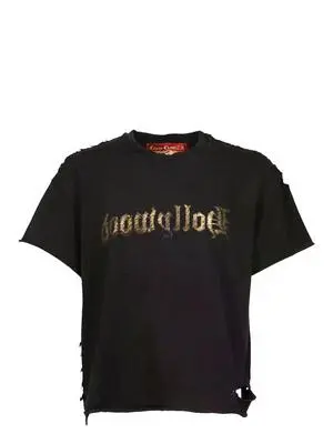 CRAZY CLOWN L.A. Distressed Graphic-print T-shirt - Black
