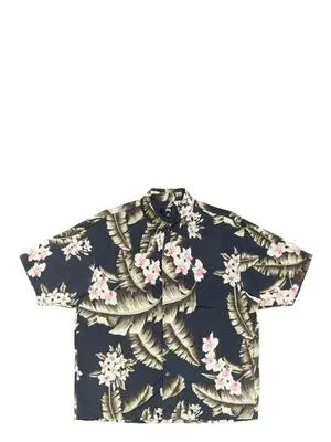 StÜssy Stushort Sleevey Hawaiian Floral Short Sleeve Shirt - Black