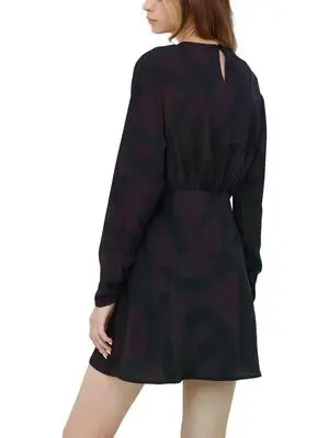 Sisley Long-sleeved Gathered Dress - Purple