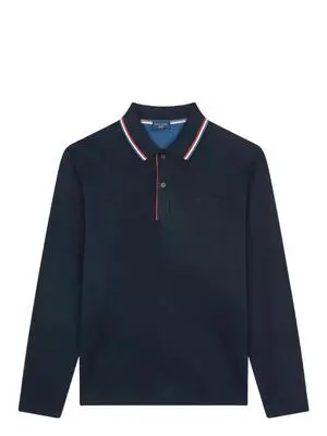 PAUL & SHARK Striped-trim Long-sleeved Polo Shirt