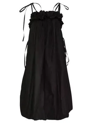 LEE MATHEWS Rosie Ruffled Tie-fastening Midi Dress - Black